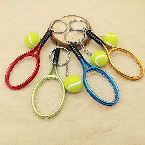 KENYG Simulation Tennis Racket Key Ring Key Chain Wimbledon Tennis ...