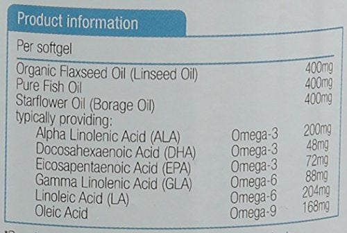 Natures Aid Complete EFA (Essential Fatty Acids) Omega 3 6 + 9 90 Caps ...